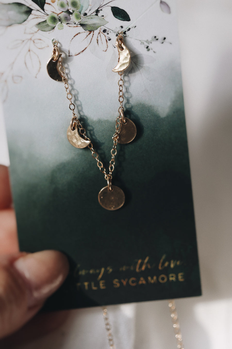 Moon Phase Necklace - Detailed Charm Necklace – Little Sycamore